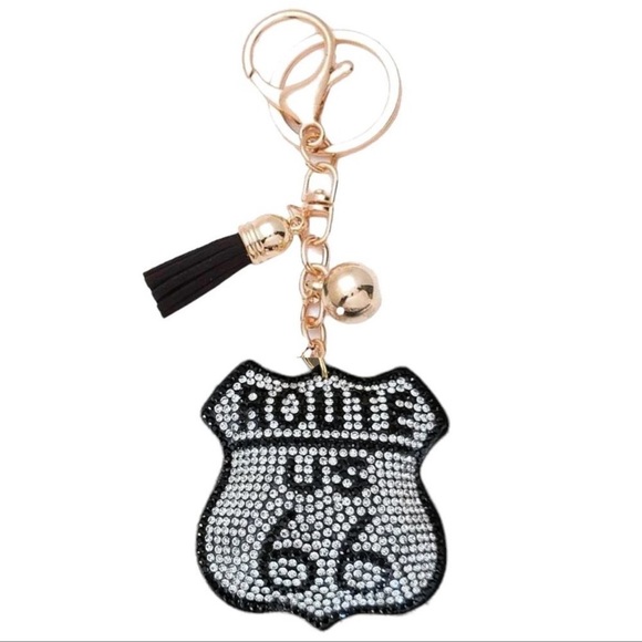 Accessories | Bling Rhinestone Puffy Get Your Kix On Route 66 Key And ...